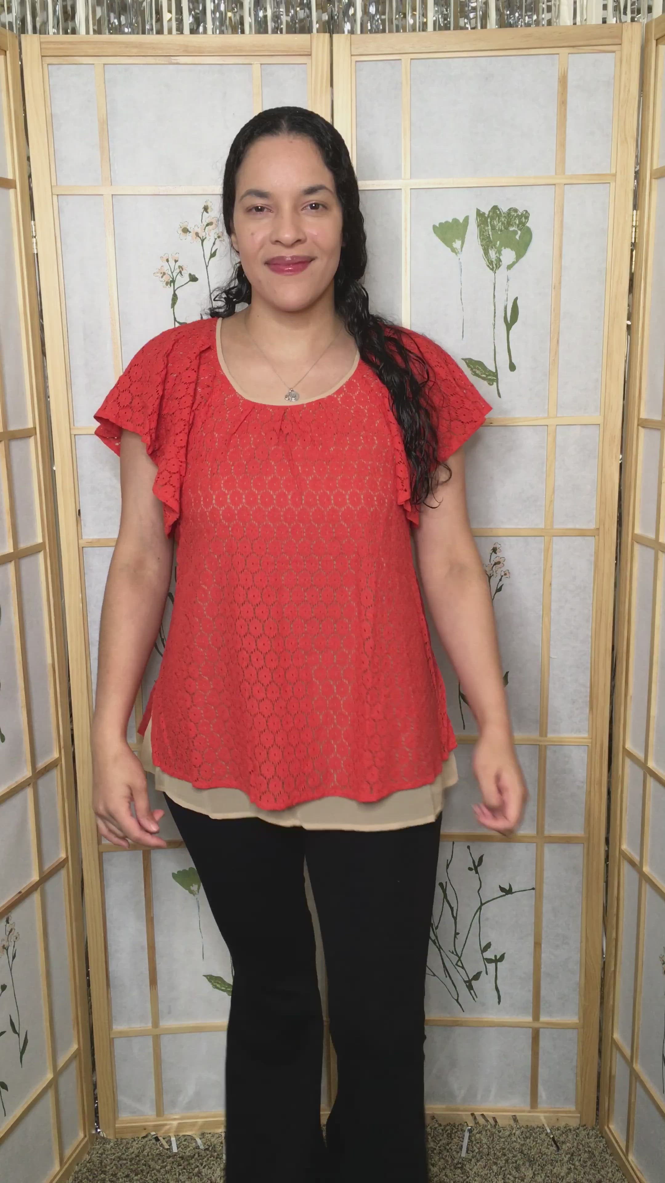 Diascia Lace Coral Blouse – The Beaver Boutique LLC